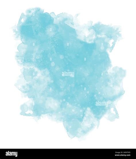 Blue Watercolor Background With White Splash Paint Splash On Paper