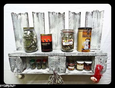 SHaBBY WHiTe oo Upcycling Paletten Gewürz Regal