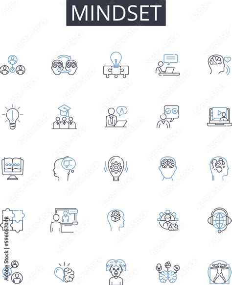 Mindset Line Icons Collection Attitude Perspective Outlook