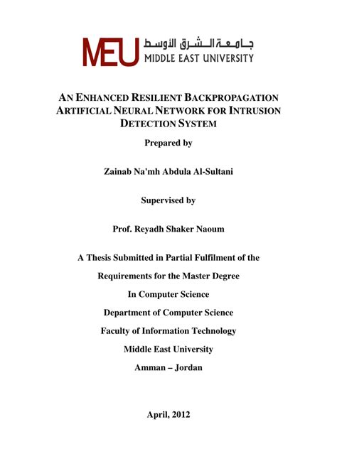 pdf an enhanced resilient backpropagation artificial neural network for intrusion detection system