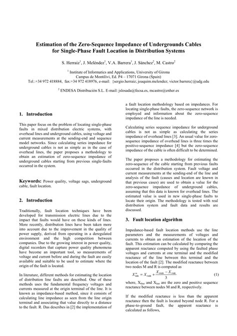 pdf estimation of the zero sequence impedance of undergrounds cables for single phase fault
