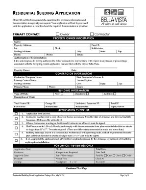Fillable Online Residential Building Permit Package With Application