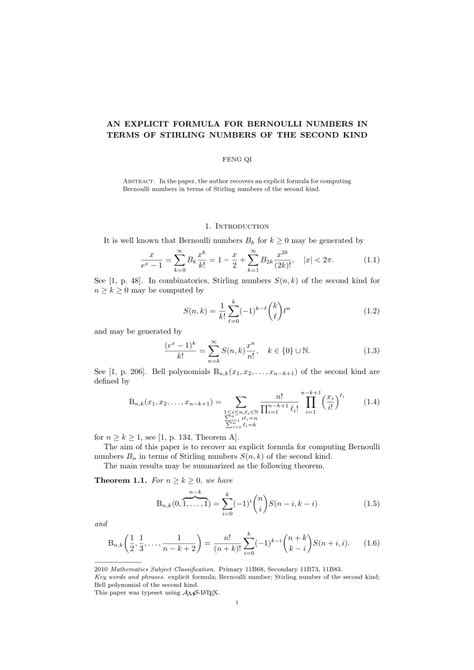 pdf an explicit formula for computing bernoulli numbers of the second kind in terms of