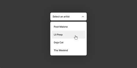 Interactive Dropdown With Variables Figma