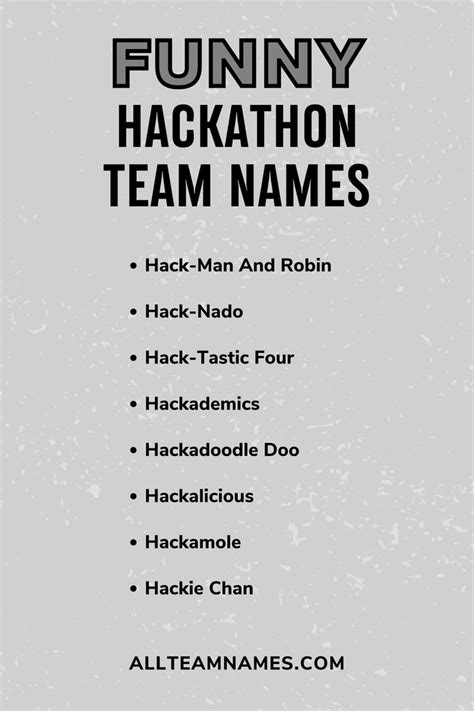 Funny Hackathon Team Names List Team Names List Robin Debate Team