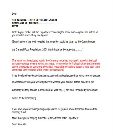 Complaint Letter Examples Samples In Pdf Google Docs Pages