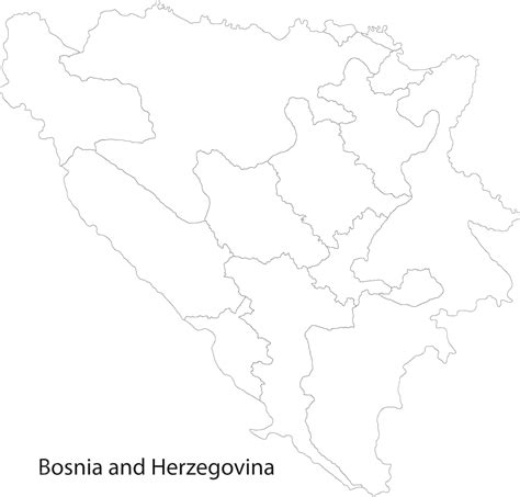 Contour Bosnia And Herzegovina Map Border Balkan Peninsula Maple Vector
