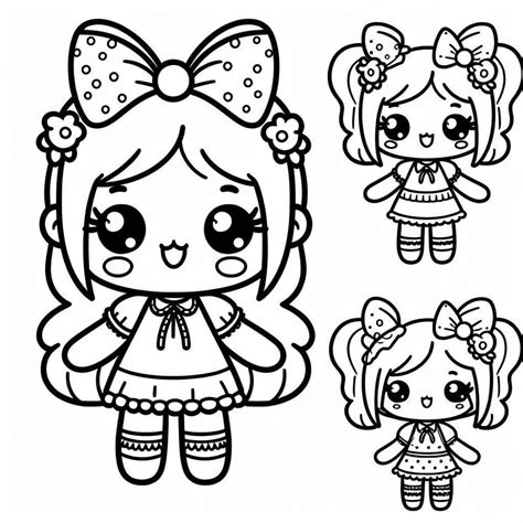 Dibujos de Muñecas Kawaii para Colorear Dibujos Online