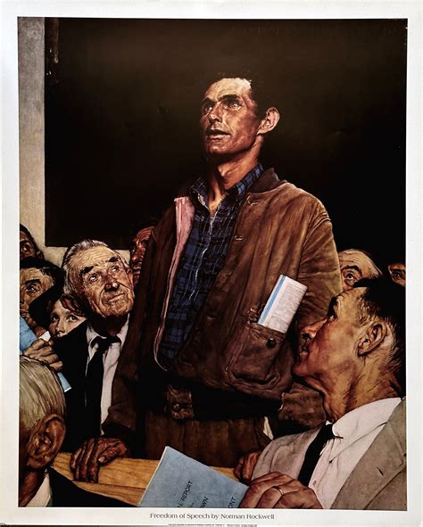 Freedom Of Speech Norman Rockwell Rare Art Print From The Four Freedoms