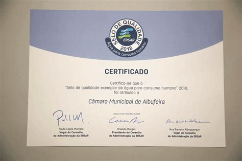 Município de Albufeira distinguido Selo de Qualidade Exemplar da