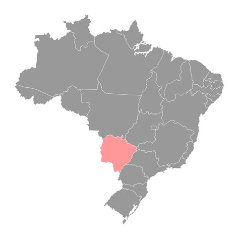 mapa de mato grosso do sul estado do brasil ilustração vetorial