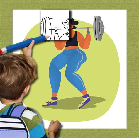 Giant Coloring Poster Barbell Workout Free Printable Papercraft