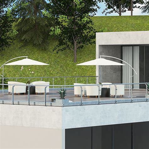 Aluminium U Shaped Channel Glass Railing System Hardware Profiles With