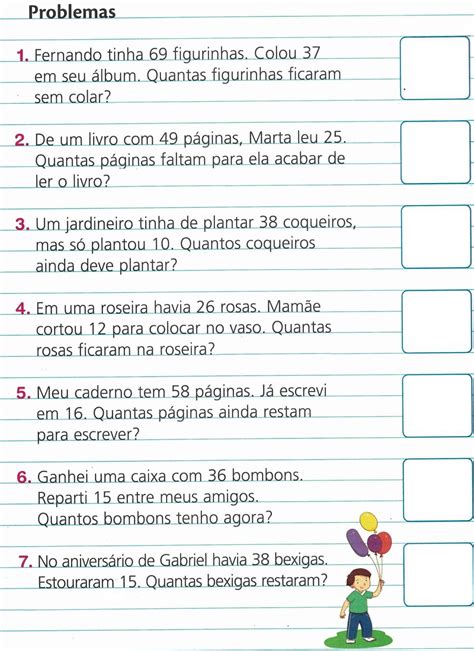 Atividades Problemas De Adi O E Subtra O Ano