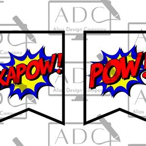 Happy Birthday Superhero Banner Superhero Party Printable Etsy