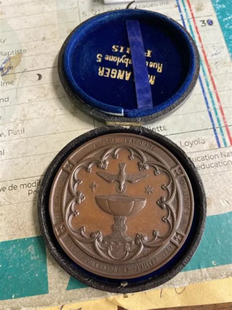ANCIENNE MÉDAILLE Monnaie de Paris BAPTÊME PREMIERE COMMUNION 1869 EUR