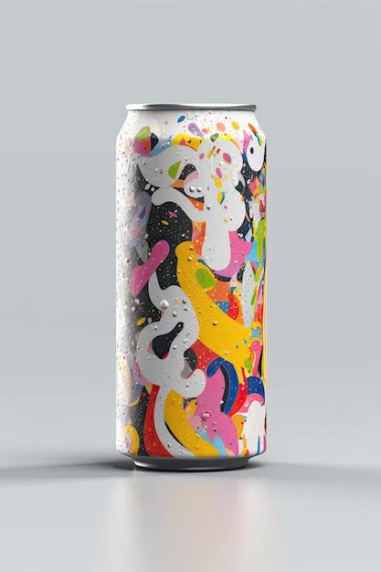 Mockup De Lata De Refresco Blanco Con Tonos De Fondo Blanco Generado