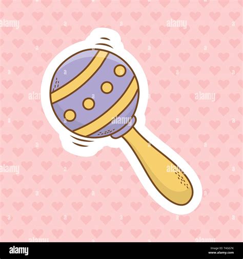 Cute baby shower sonajero elemento cartoon ilustración vectorial diseño