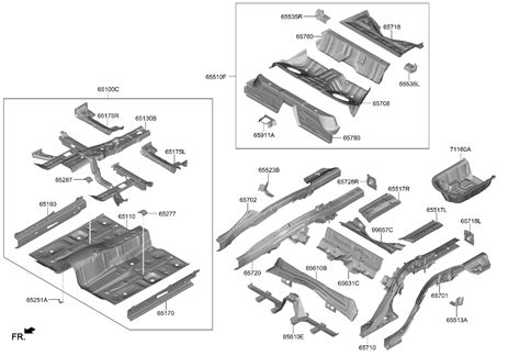 65100 G9530 Genuine Hyundai Panel Assembly Floor Center