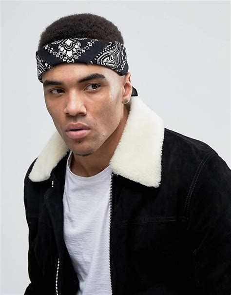 ASOS Bandana In Black Paisley Bandana Hairstyles Bandana Outfit