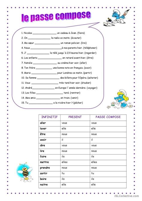 Le Passe Compose Fran Ais Fle Fiches Pedagogiques Hot Sex Picture The