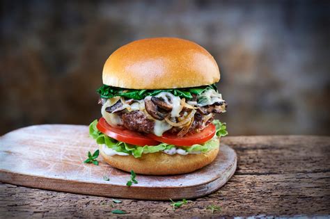 Mushroom Swiss Cheese Burgers With Truffle St Pierre USA