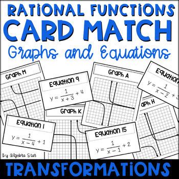 Transformations Of Rational Function Graphs Card Match By Algebra Star