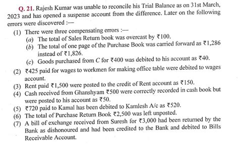 Dk Goel Solutions Isc Q Chapter Errors And Their Rectification