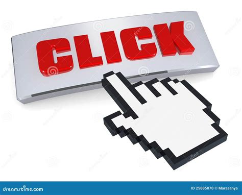 Click Button And Hand Pointer Stock Illustration Image 25885070