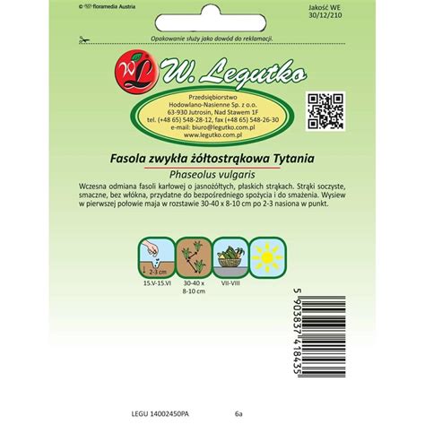 Fasola Szparagowa Tytania 40g Legutko