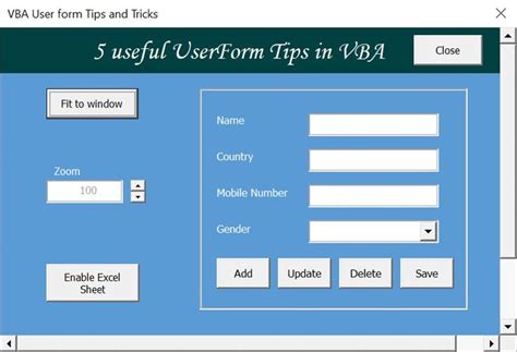 vba userform tips excel tutorials microsoft excel formulas excel