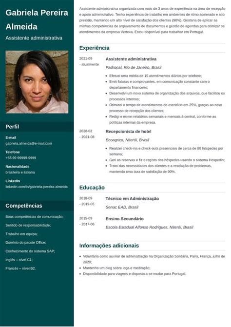 Topo Imagem Modelo De Curriculo Para Portugal Br Thptnganamst Edu Vn