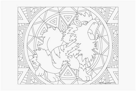 Pokemon Growlithe Coloring Pages Pikachu Coloring Page Adult HD Png
