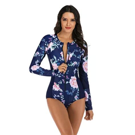 Traje De Ba O Deportivo Manga Larga Entero Floral Nataci N Meses Sin
