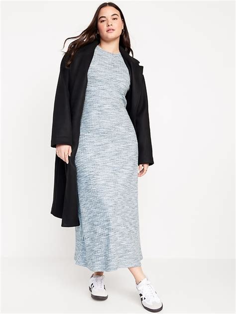 Fit Flare Rib Knit Maxi Dress Old Navy