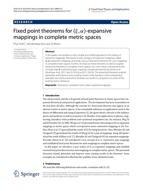 pdf fixed point theorems for expansive mappings in complete metric spaces