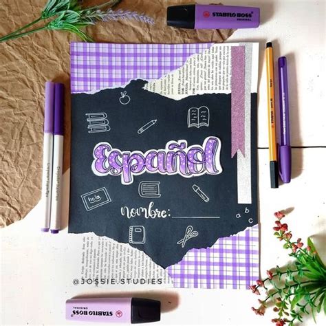 Portadas de español fáciles y bonitas ideas dibujos diseños de