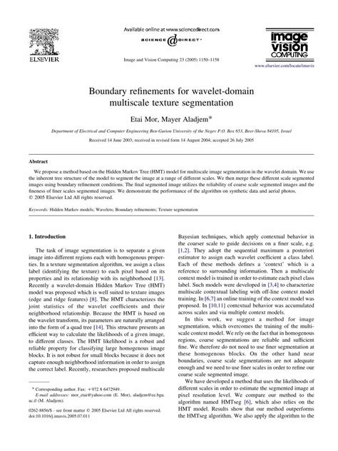pdf boundary refinements for wavelet domain multiscale texture segmentation dokumen tips