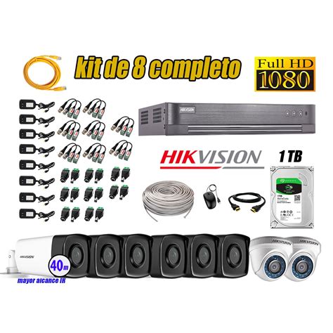 Ripley HIKVISION CÁMARAS DE SEGURIDAD KIT 8 IT3F FULL HD 1080P