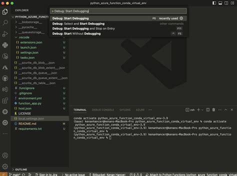 python azure function debugging in pipenv virtual environment kenan hançer blog