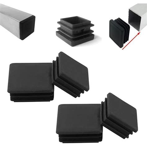 4 Pièces Bouchons Lamellaires Pour Tubes Carrés 100 X 100 Mm Plastique