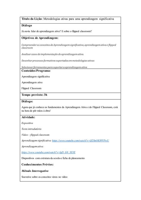 Metodologias Ativas Para Uma Aprendizagem Significativa PDF