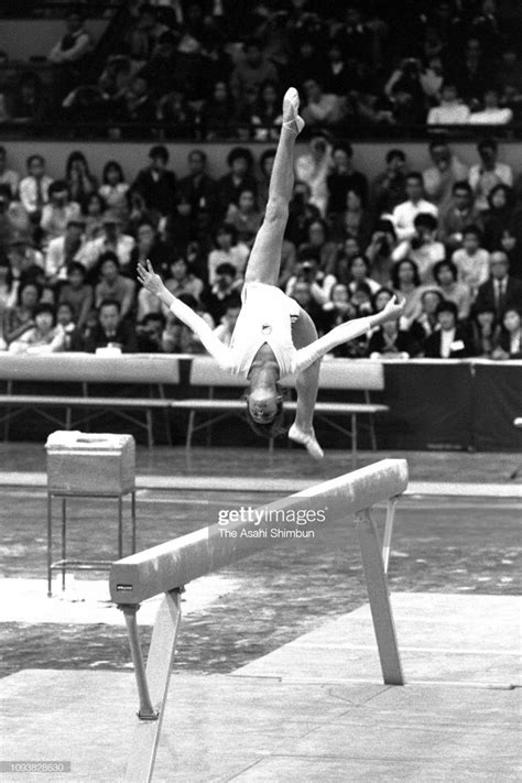 Nadia Comaneci Of Romania Competes In The Balance Beam During The