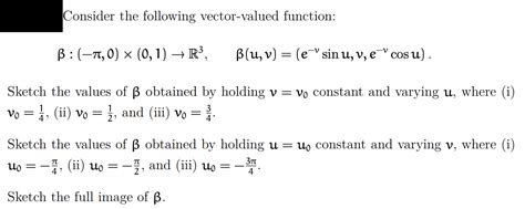 consider the following vector valued function