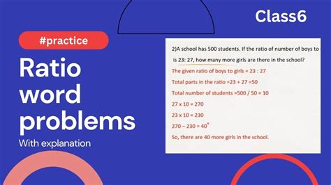 How To Solve Ratio Word Problems Math Youtube