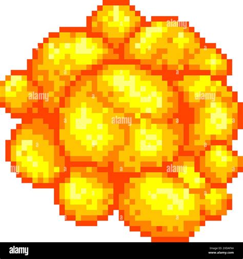 Pixel Art Explosion Bang 8 Bit Retro Game Style Vector Illustration