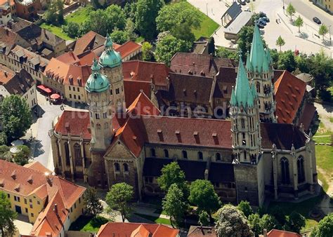 Naumburg Saale aus der Vogelperspektive Kirchengebäude des Domes in
