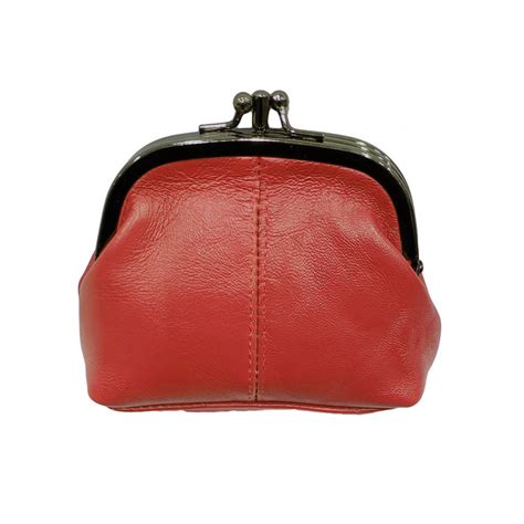Porte monnaie femme cuir agneau souple fermoir clic clac modèle retro
