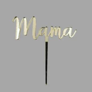 Topper mama mini 8 x 3 cm Złoty Lustro Miniowe Formy Torcik net