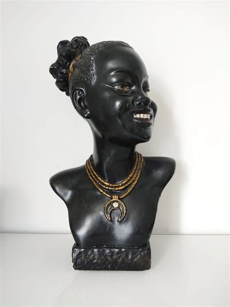 Grand Buste d une femme Africaine 42 cm Plâtre Catawiki